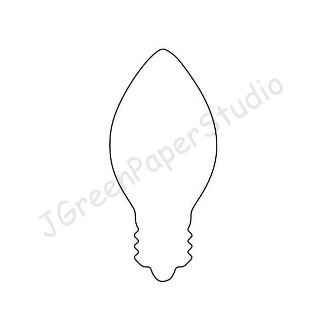 Christmas Light Bulb Line Art Template: Printable Stencil (PDF, SVG) - Etsy