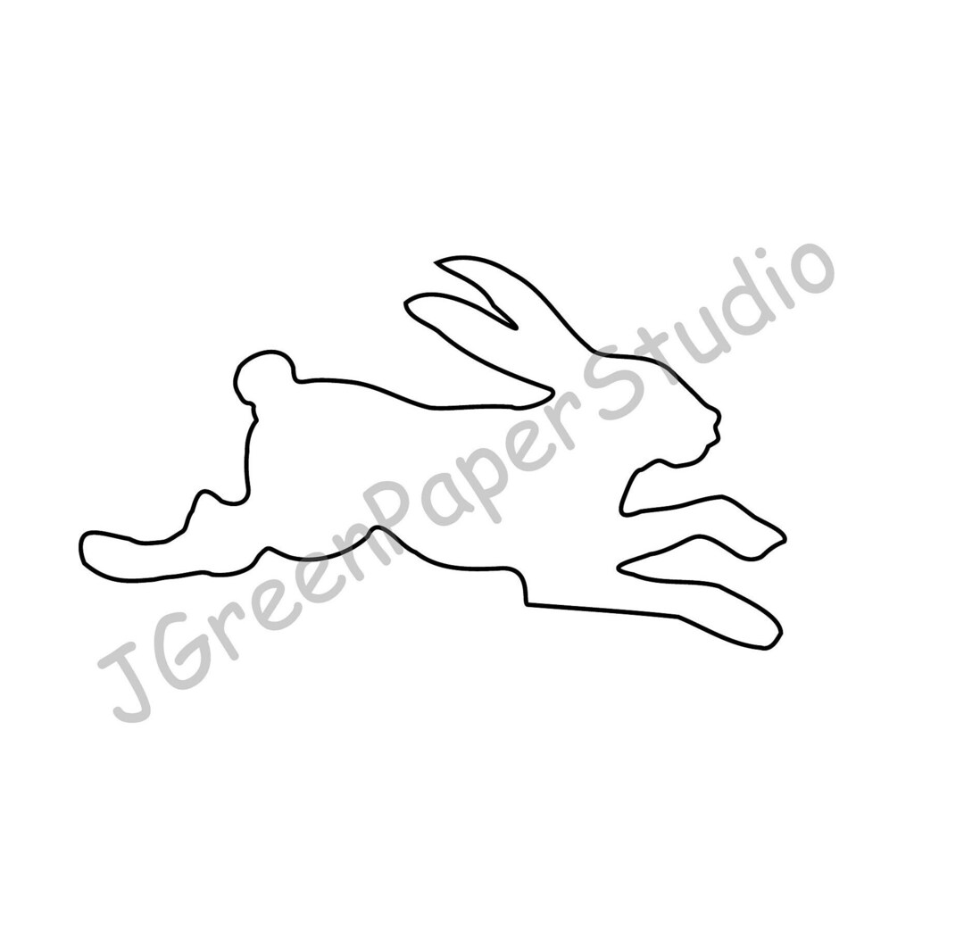Printable Vintage Bunny Template-pdf Digital Download Hopping Rabbit ...