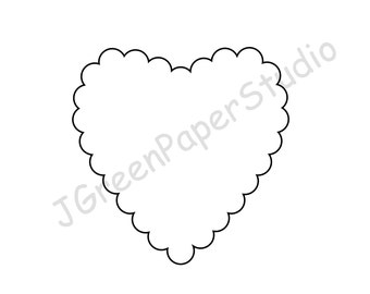 Scalloped Valentine Heart - Etsy