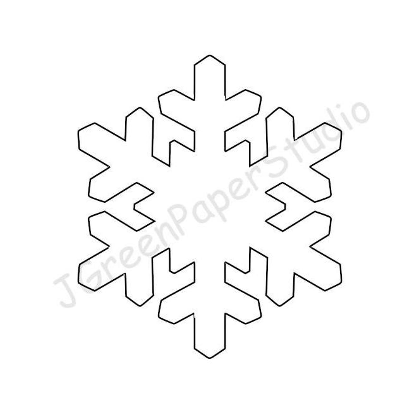Snowflake Line Art Template: Printable Stencil (PDF, SVG) - Etsy