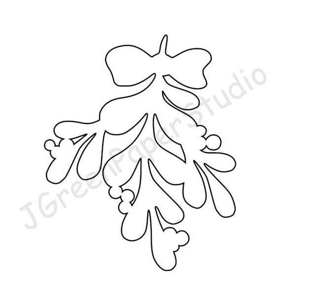 Printable Mistletoe Line Art Template PDF SVG Digital Download ...