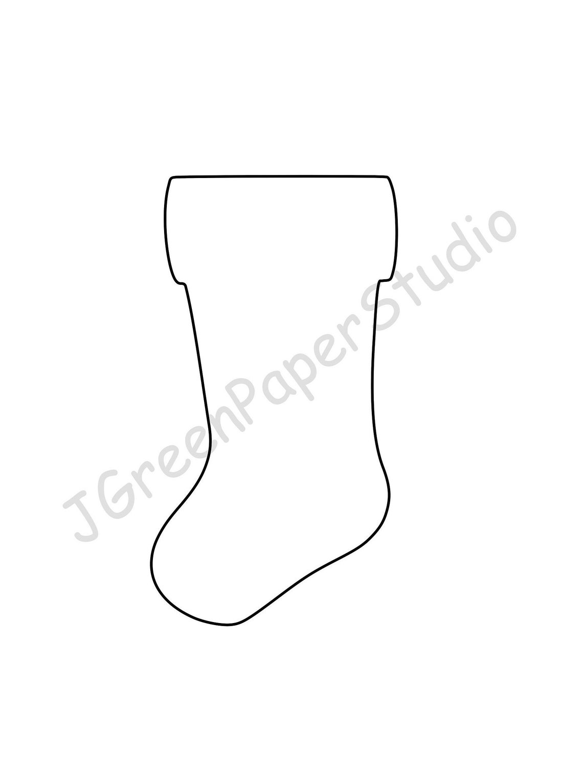 Printable Stocking Template: Kids Holiday Coloring Page (PDF Digital ...