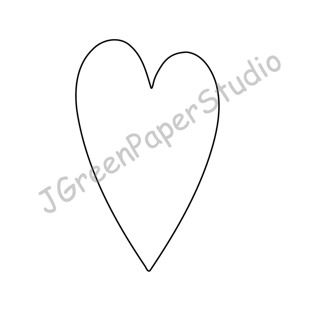 Printable Primitive Heart Template PDF SVG Digital Download Heart ...