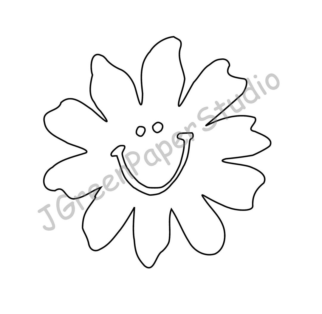 Printable Smile Daisy Template PDF SVG Digital Download Spring Summer ...