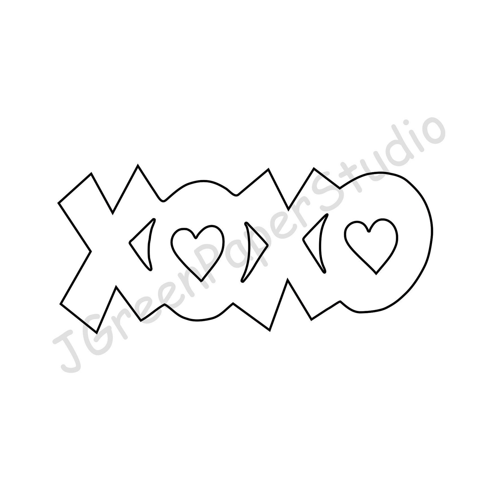 XOXO Valentine's Day Coloring Page: Kids Craft Template (PDF, SVG ...