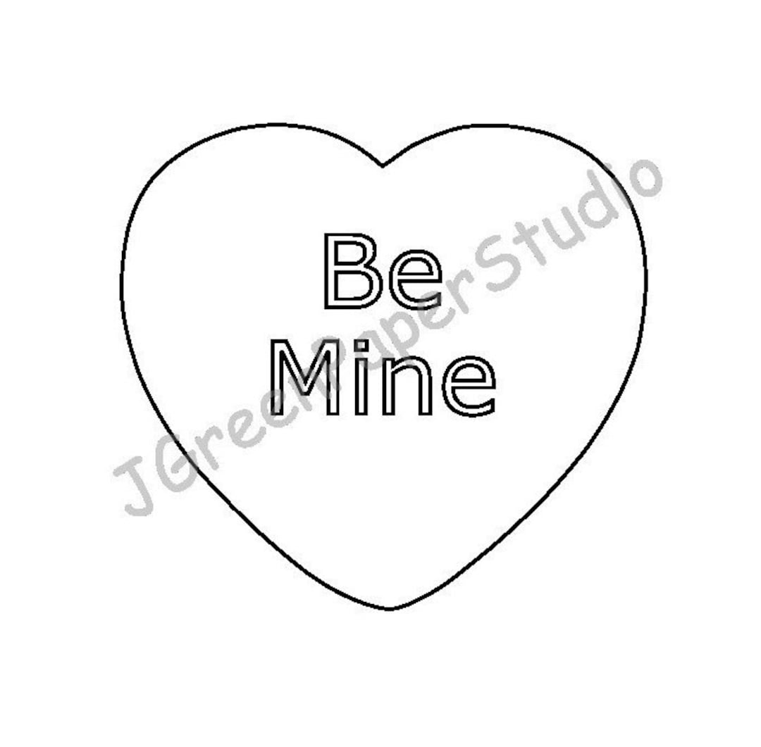 Printable Conversation Heart Template: Valentine's Day DIY (PDF Digital ...