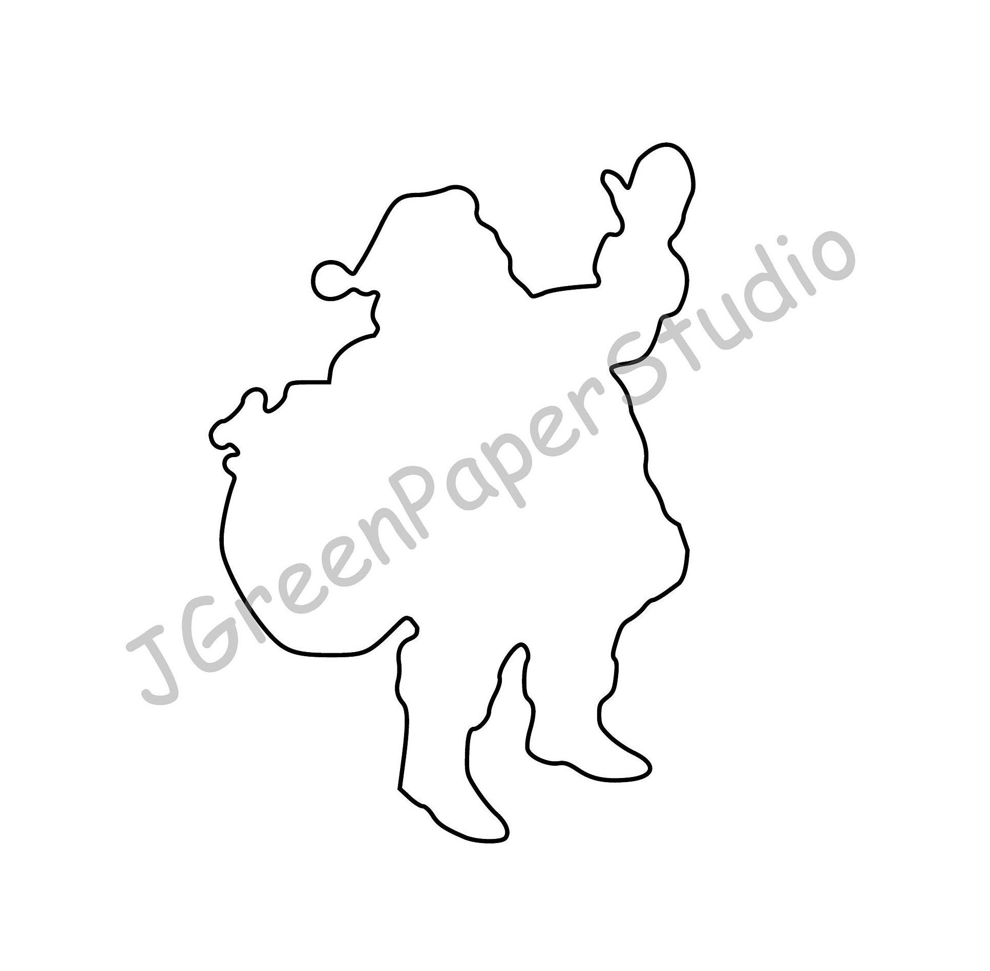 Printable Santa Template-pdf Digital Download Kids Holiday Color Page ...