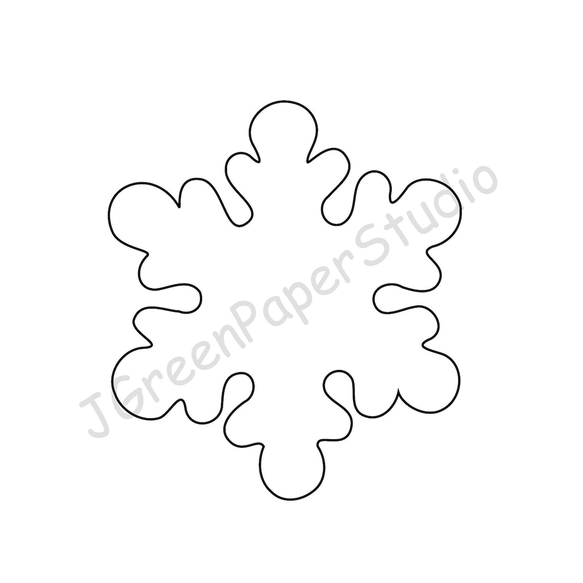 Printable Snowflake Line Art Template PDF Digital Download - Etsy