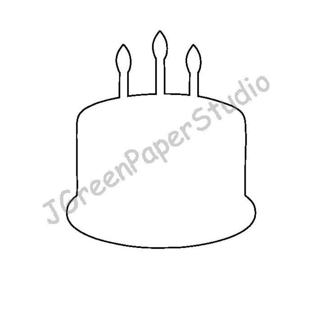 Printable Birthday Cake Template: DIY Crafts, Kids Party (PDF Download ...