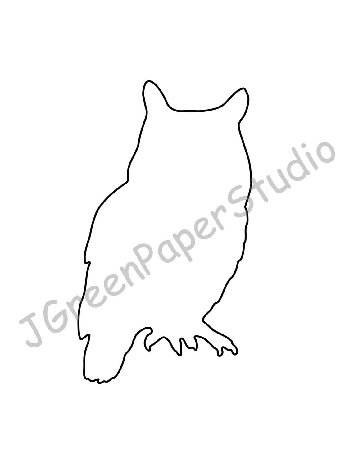 Owl Template: Halloween Fall Coloring Page Stencil (PDF, SVG Digital ...