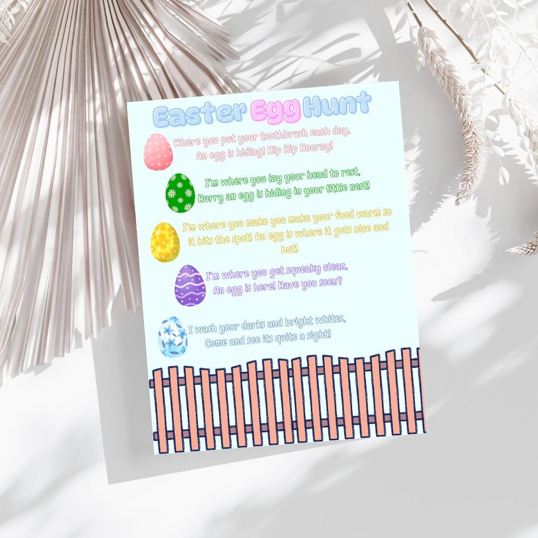 Easter Egg Hunt Clues, Fun Easter Egg Hunt Rules and Clues, Easter ...
