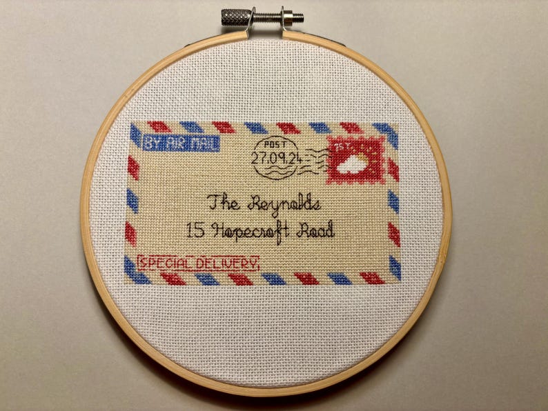 Baby Birth Announcement Cross Stitch Pattern, Envelope Design (PDF ...