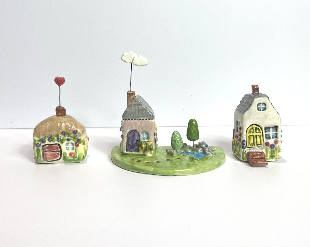 Whimsical Houses Rustic Miniature Pottery Cottages Hand-built Little ...