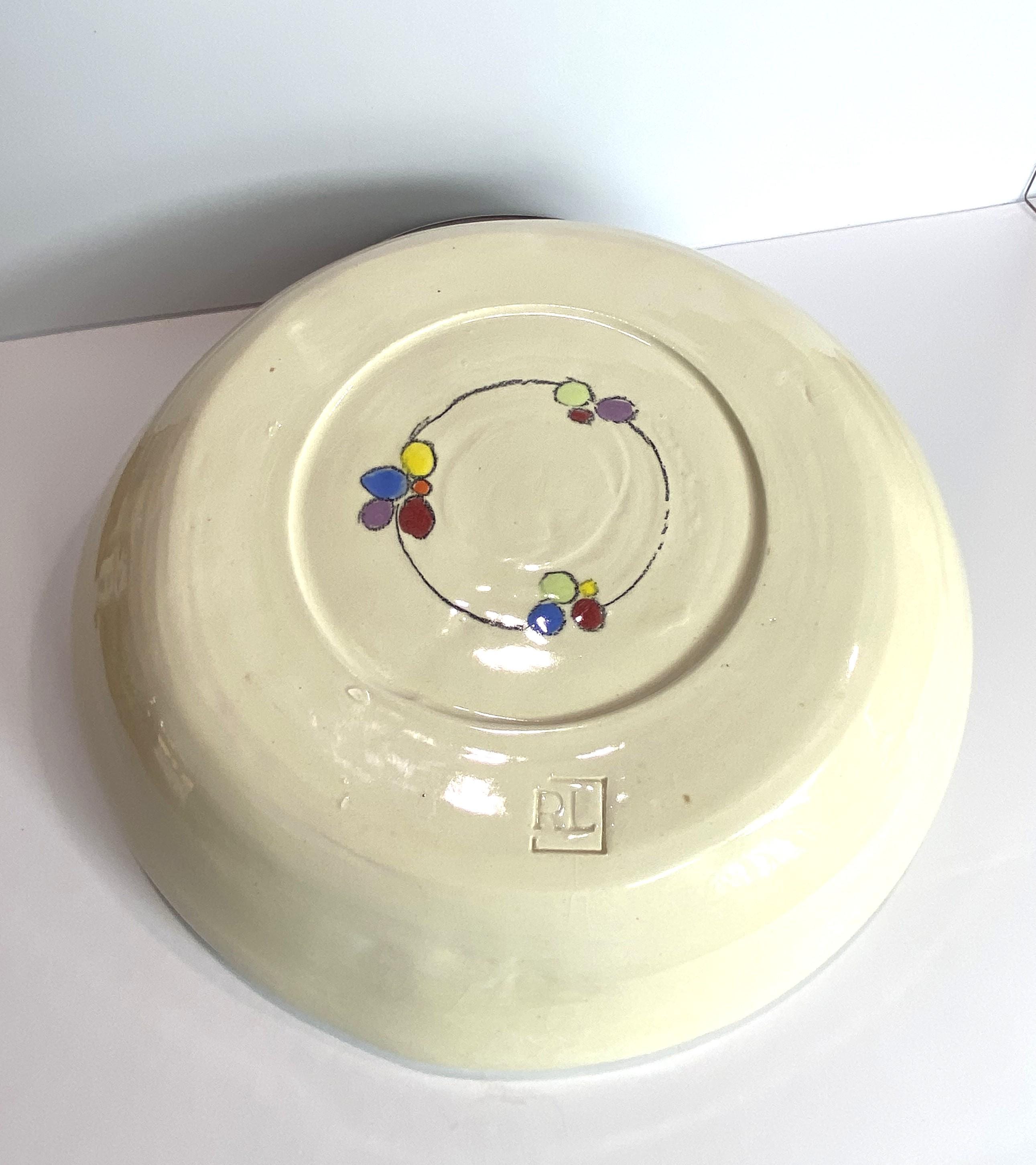 Pottery Pasta Bowl - Colorful Large Ceramic Bowl - Colorful Whimsical ...
