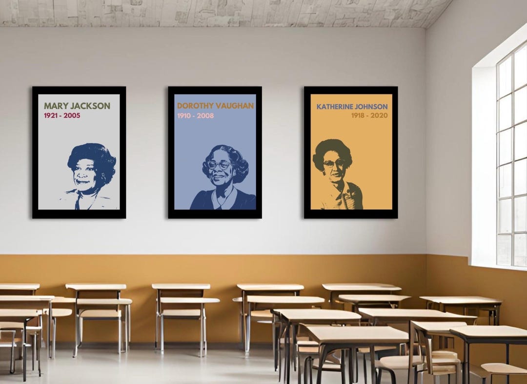 Hidden Figures Poster Set | Women in STEM Art, NASA Prints (digital ...