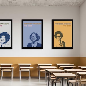 Hidden Figures Poster Set | Women in STEM Art, NASA Prints (digital ...