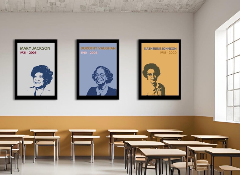 Hidden Figures Poster Set | Women in STEM Wall Art Bundle | NASA ...