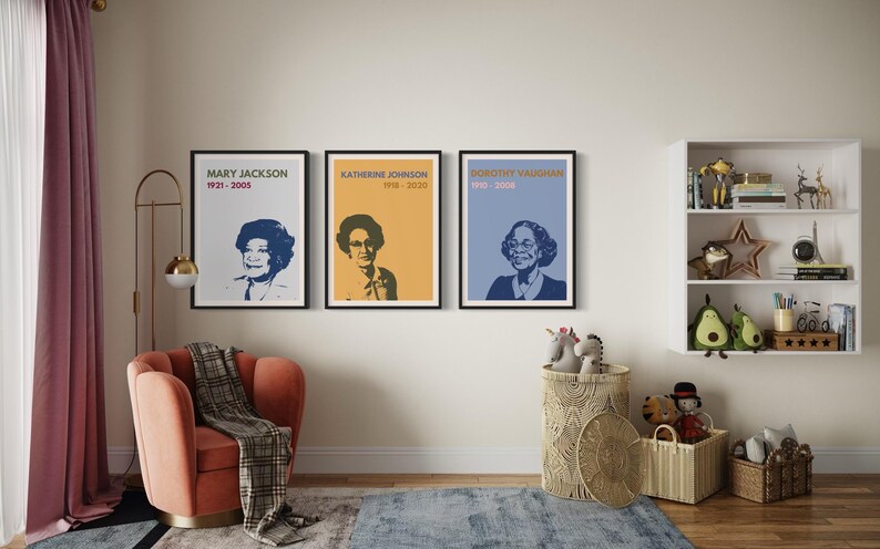 Hidden Figures Poster Set | Women in STEM Art, NASA Prints (digital ...