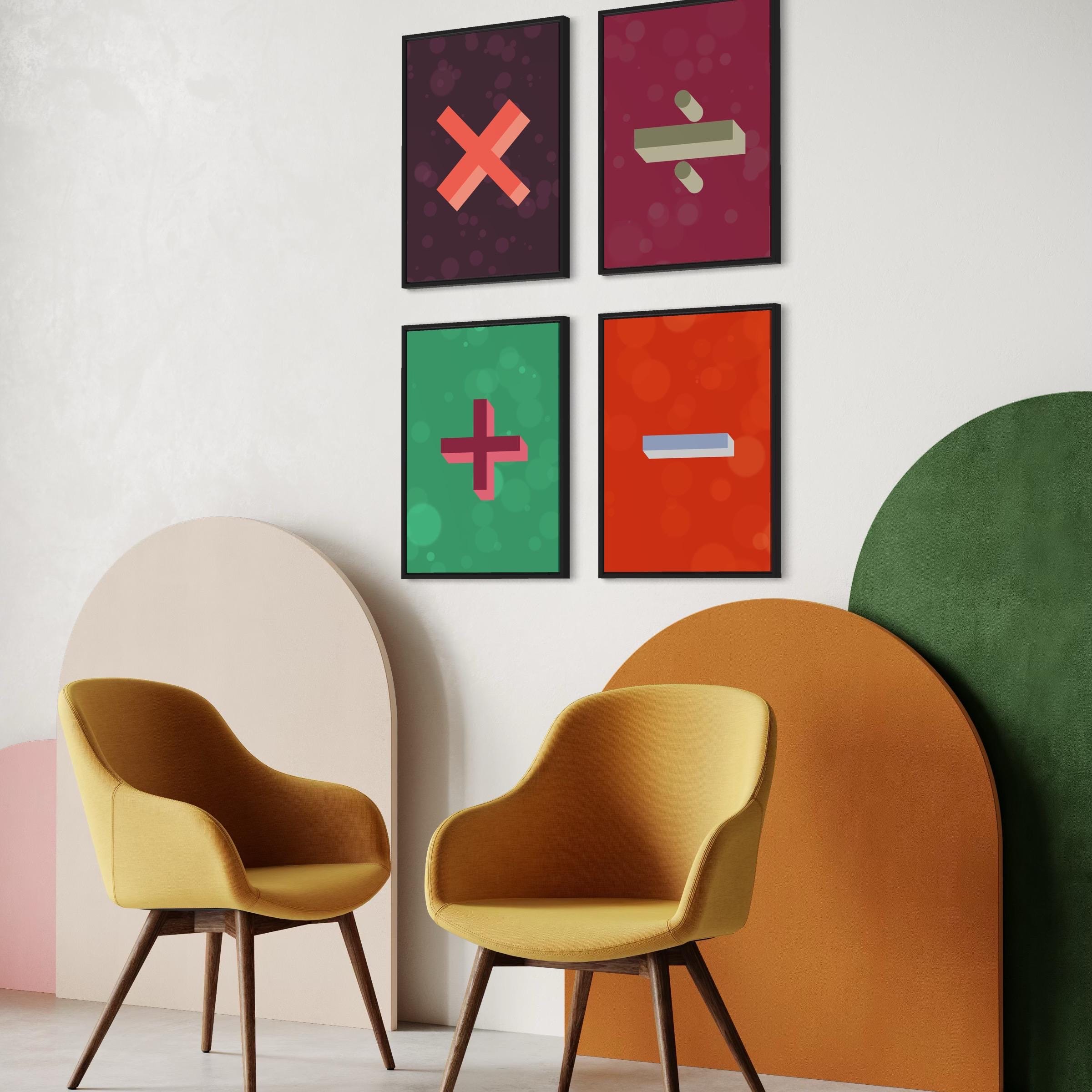 Math Operations Symbols Poster Set | Addition, Subtraction ...