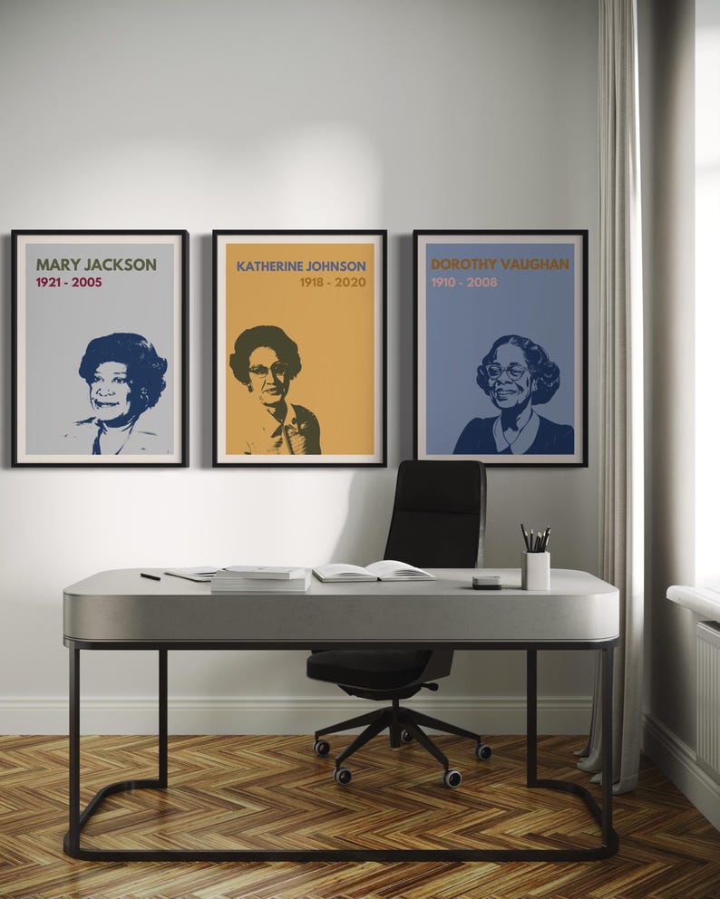 Hidden Figures Poster Set | Women in STEM Art, NASA Prints (digital ...