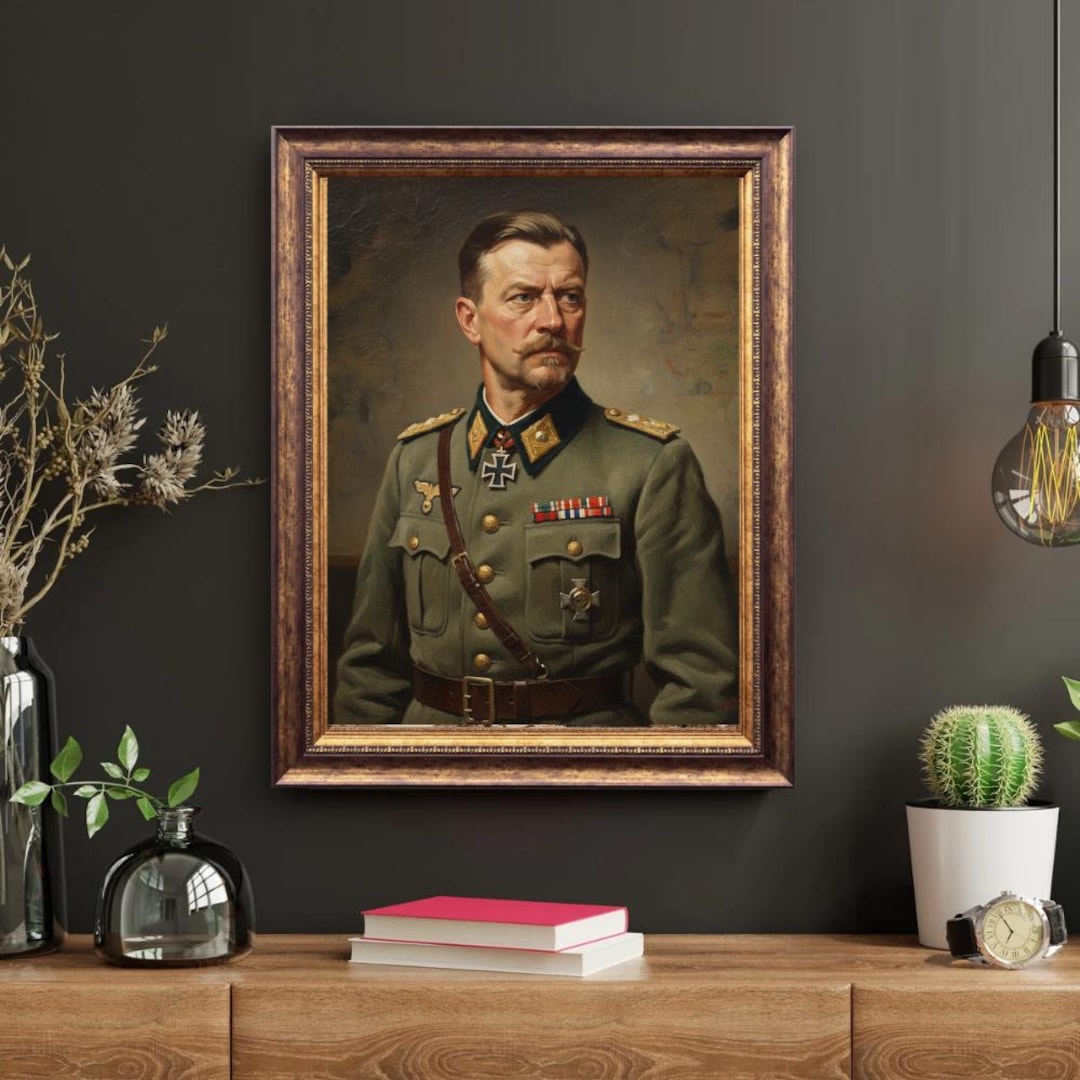 Vintage Military General Portrait | Historical Officer Oil Painting ...