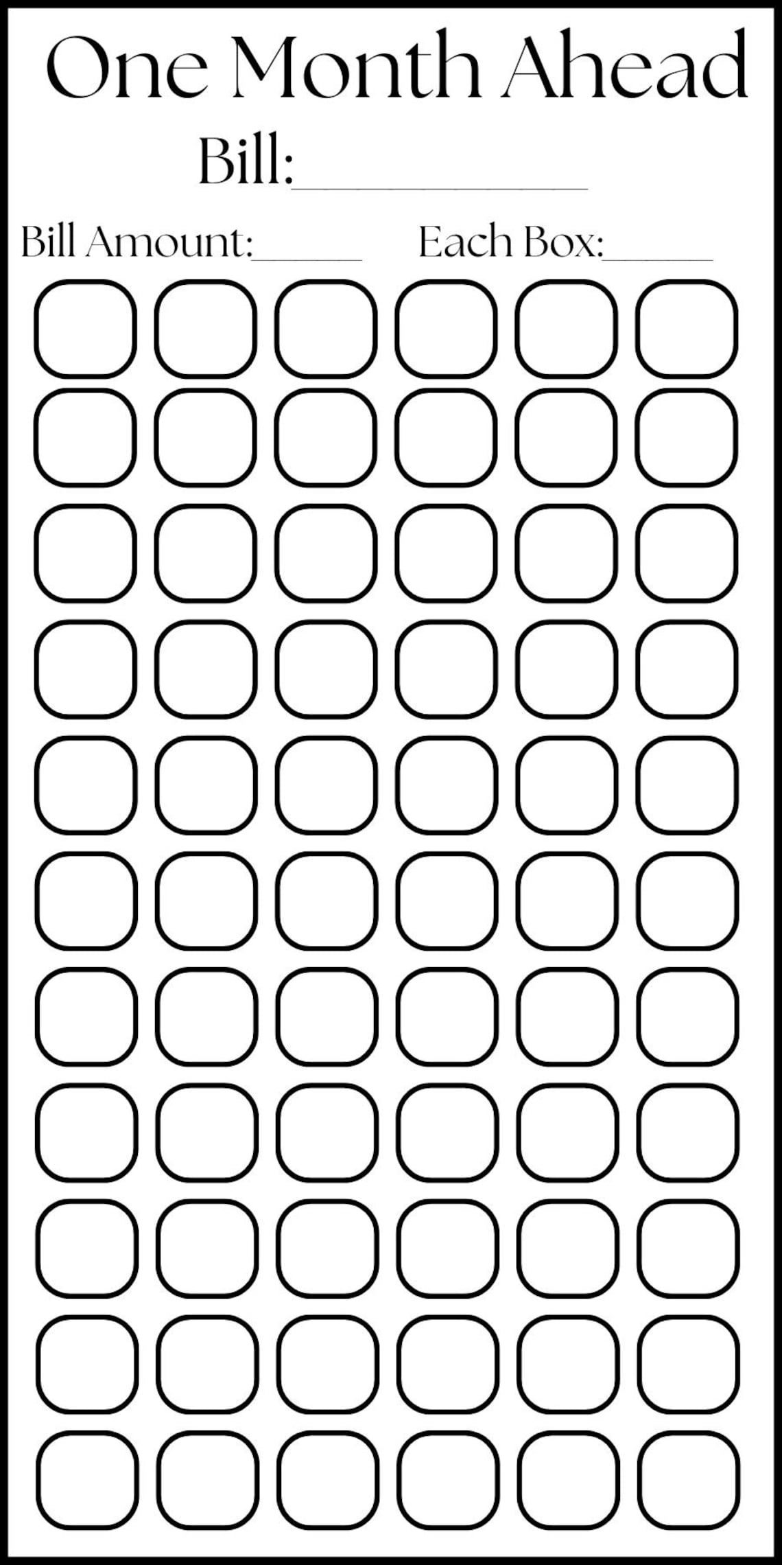 One Month Ahead Tracker for A6 Cash Envelopes (printable) - Etsy