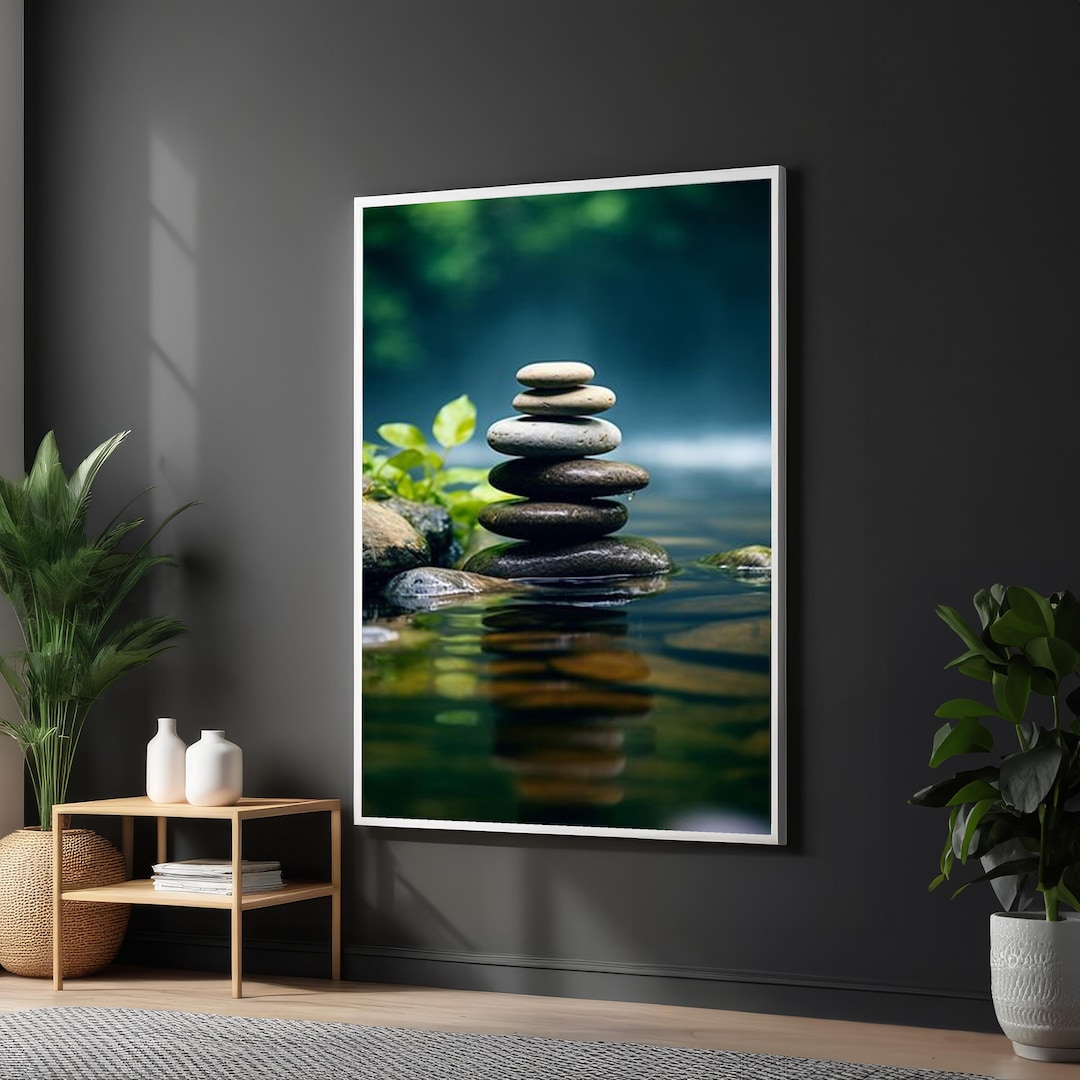 Stone Balance Canvas, Zen Rock Stack Art, Nature Wall Art Canvas ...