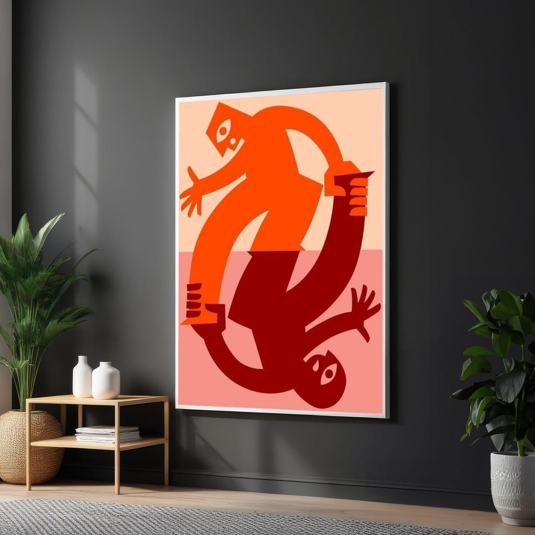 Abstract Human Figures Canvas, Modern Art Wall Decor, Bold Color ...