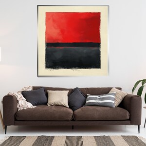 Abstract Red and Black Canvas, Modern Wall Art, Bold Color Block ...