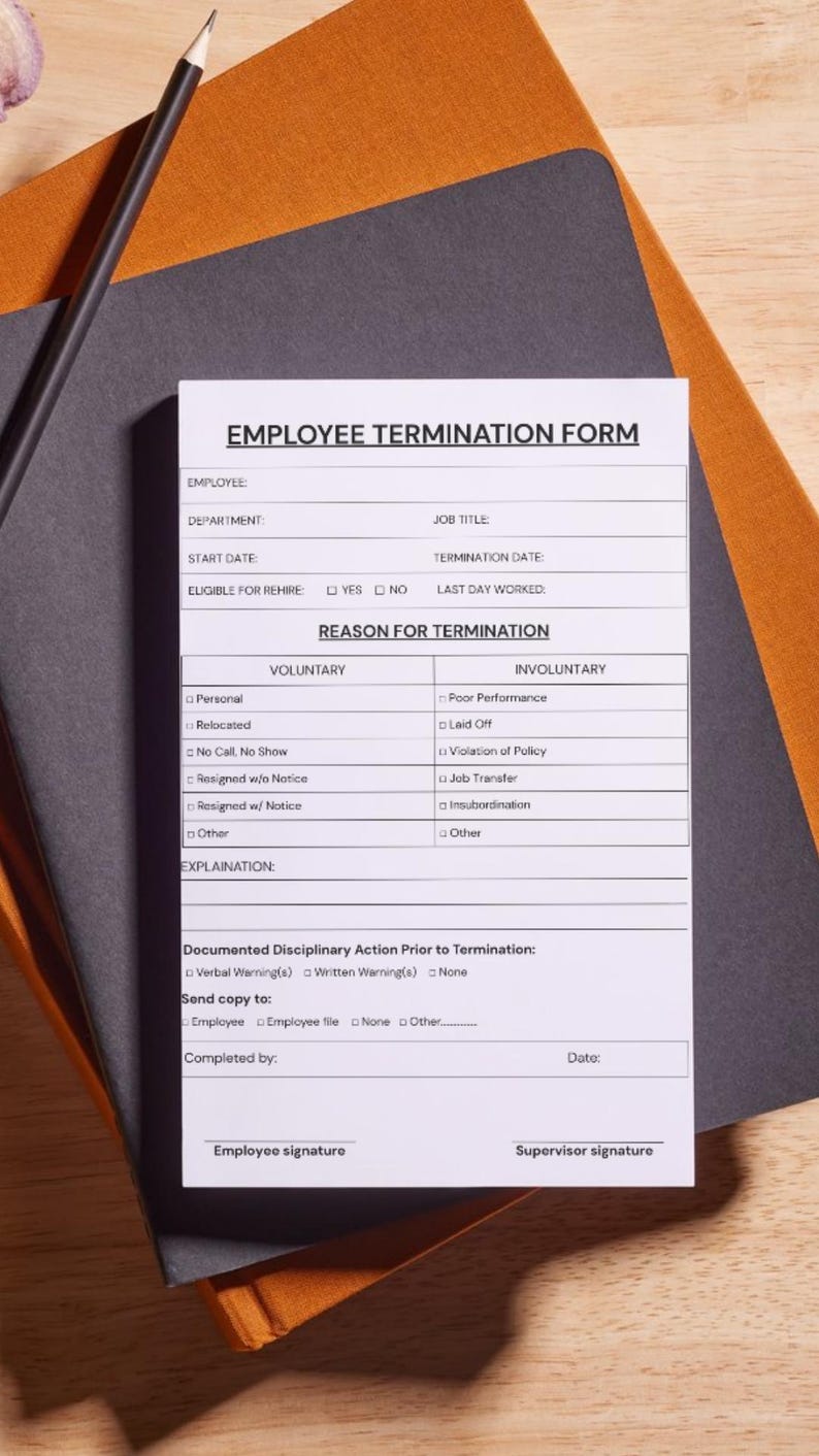 Employee Termination Form Template | Printable Editable PDF | HR Document | A4 A5 Letter Size - Etsy
