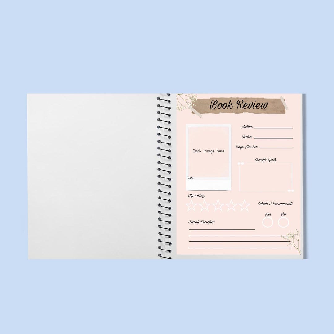 Book Review Journal Template: Pretty Design for All Ages (digital ...