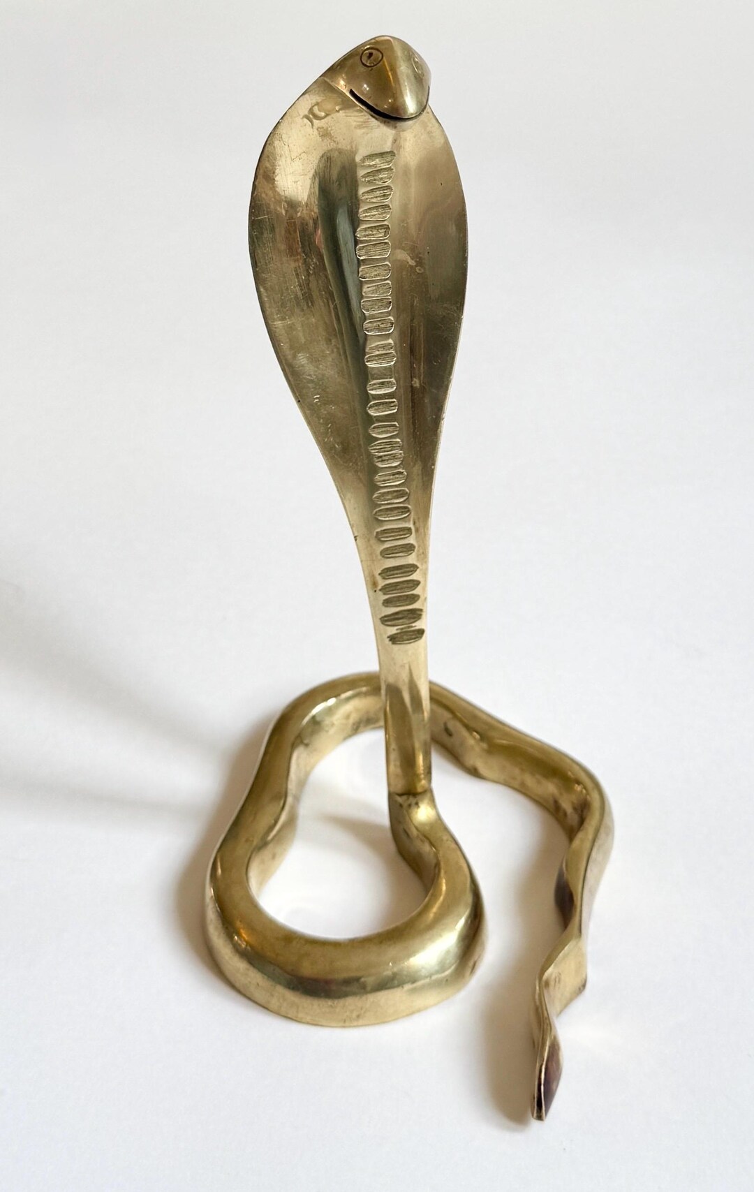 Vintage Brass Cobra Snake Figure Mid Century Brass Coiled Snake ...
