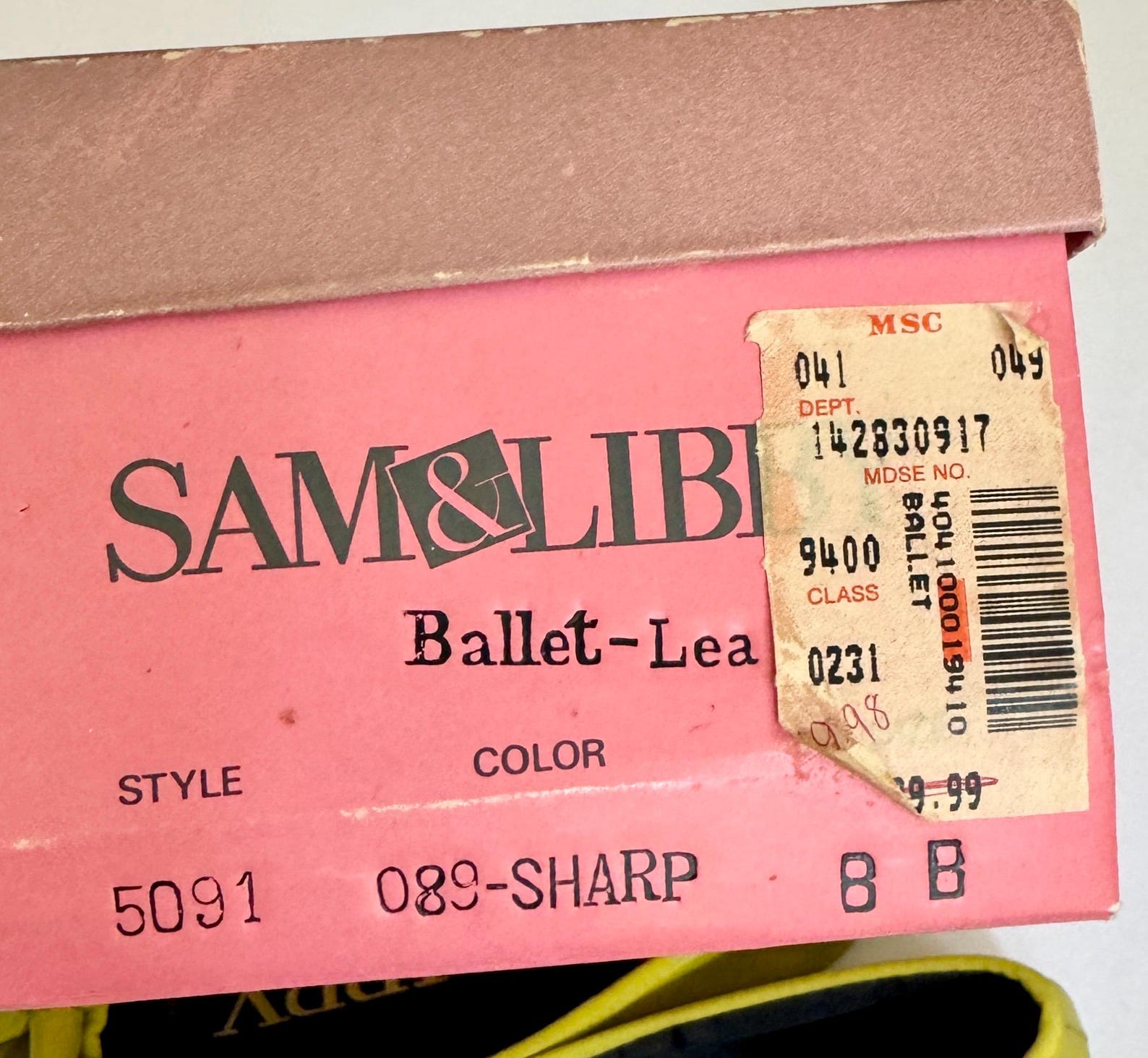Sam & Libby Ballet Flats 90s Vintage Lemon Lime Leather Uppers Bow ...