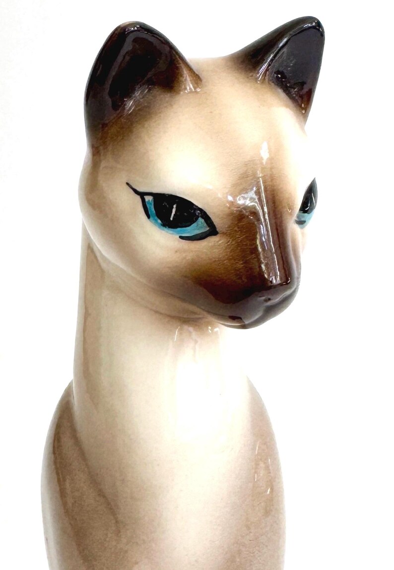 Mid Century Siamese Cat Statue: 12" Ceramic MCM Decor - Etsy