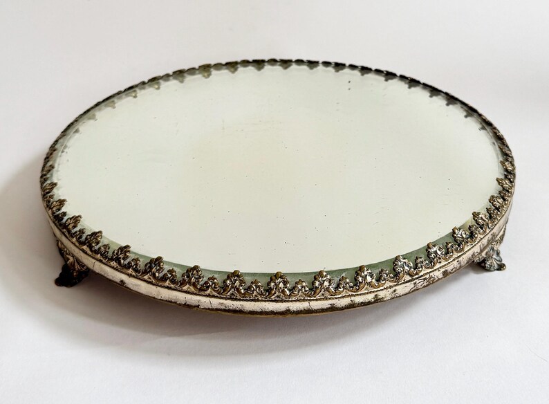 Victorian Mirror Vanity Tray Vintage Antique Antique Ornate Silver ...