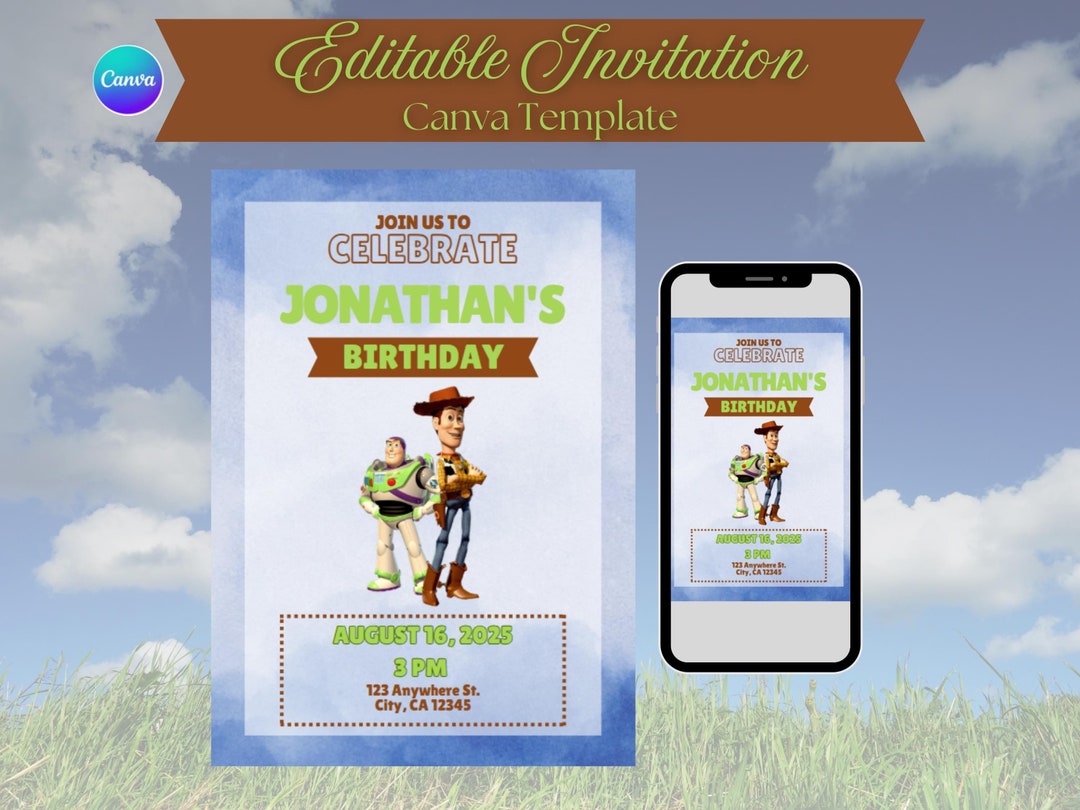 Editable Toy Story Invitation Template, Toy Story Birthday Party, Kids ...
