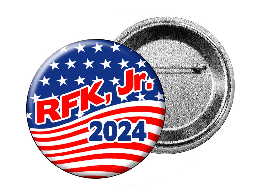 RFK, Jr. 2024 Pin Patriotic Swirly Pin-back Button RFK Jr for President ...