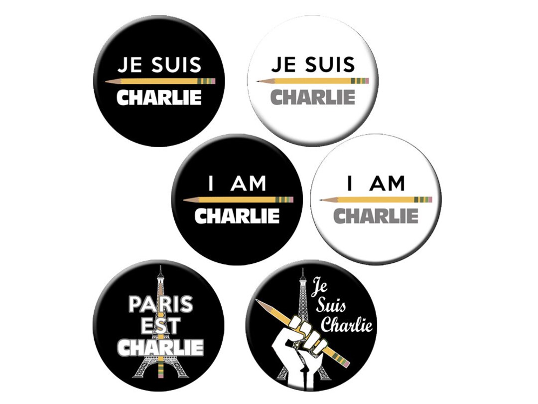 6 Je Suis Charlie Pins I Am Charlie Hebdo Small 1.25 - Etsy