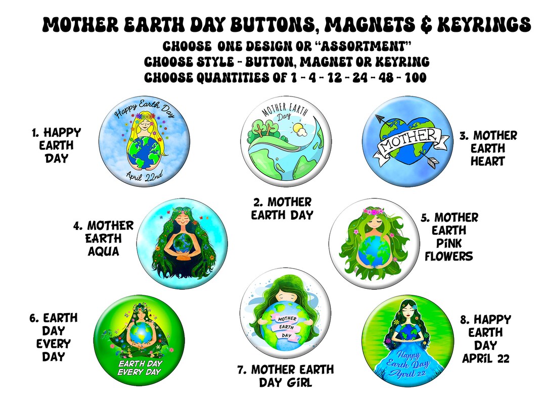 CHOOSE EARTH DAY Pins or Magnets Quantities of 1-100 Quality 2.25" Pin ...