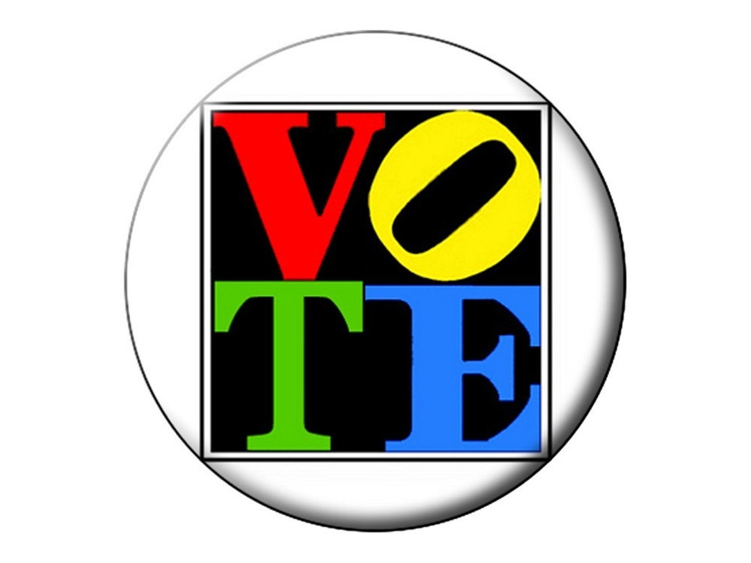 4 COLOR VOTE Pin - COLORFUL Large Round 2.25 Inch Pin-back Button Badge ...