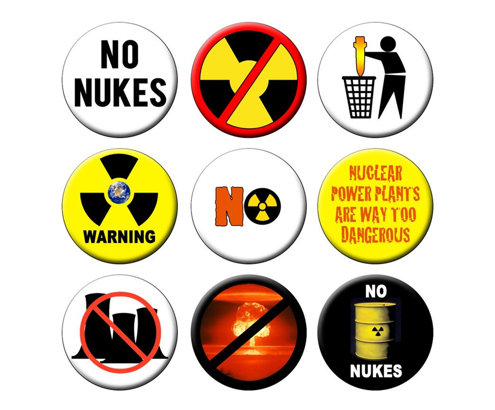No Nukes Pin Large Pin-back Button Saying NO NUKES a Simple | Etsy