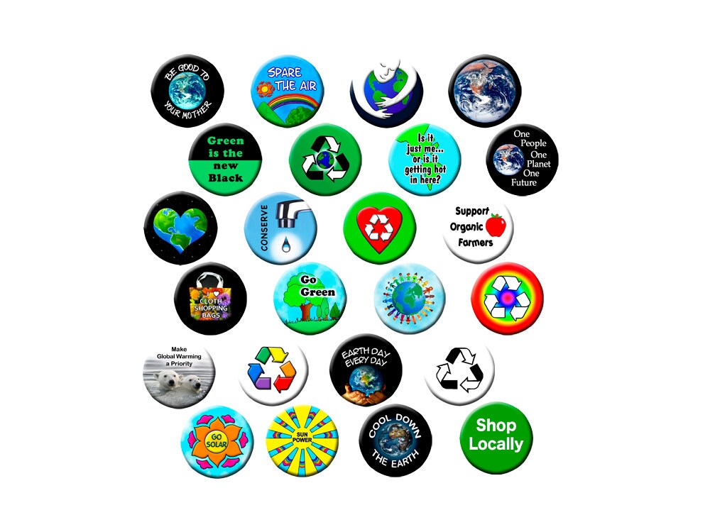 Rainbow Recycle Button Colorful Round 2.25 inch Pin | Etsy