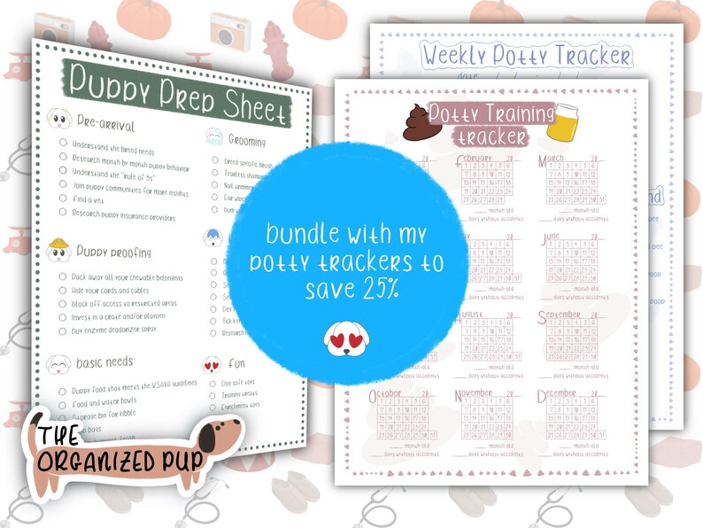Printable Hand-drawn New Puppy Checklist for Dog Moms, Puppy Essentials ...