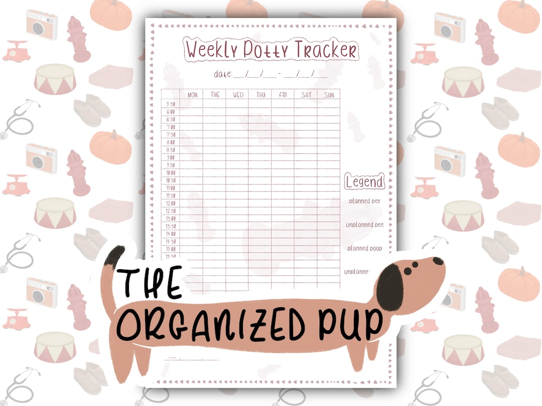Printable Puppy Potty Training Tracker Log for Dog Moms, New Puppy ...