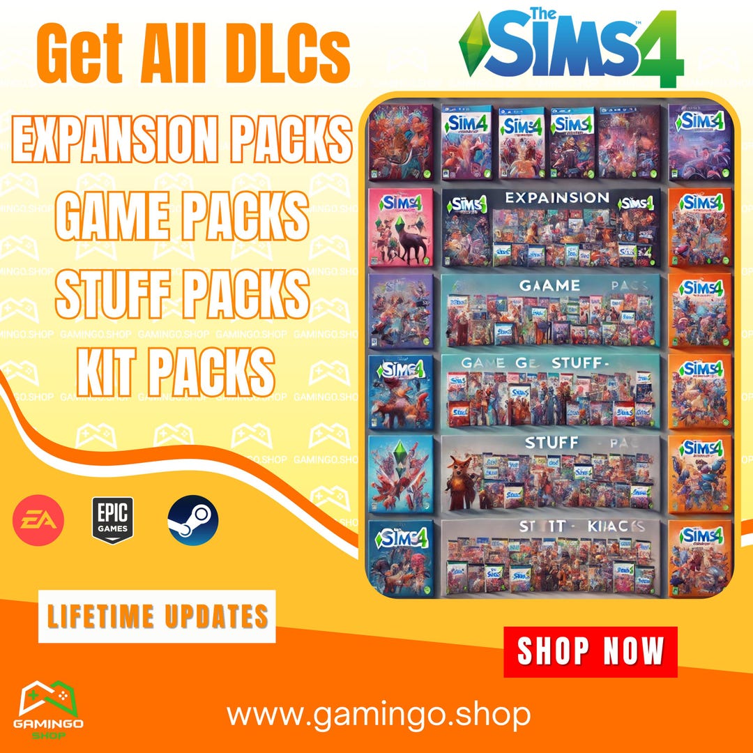 The Sims 4 All 85 Dlcs All Expansion, Game, Stuff, Kit Packs New Update ...
