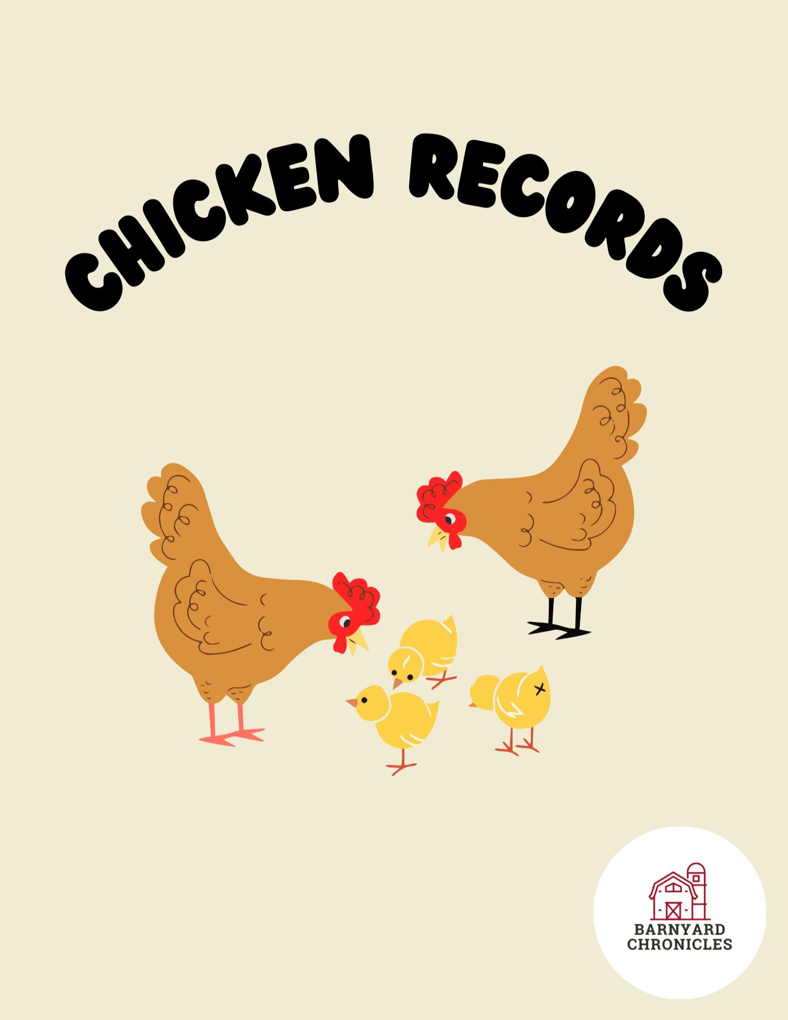 Printable Chicken Documents (egg Laying Trackers, Health Records, and ...