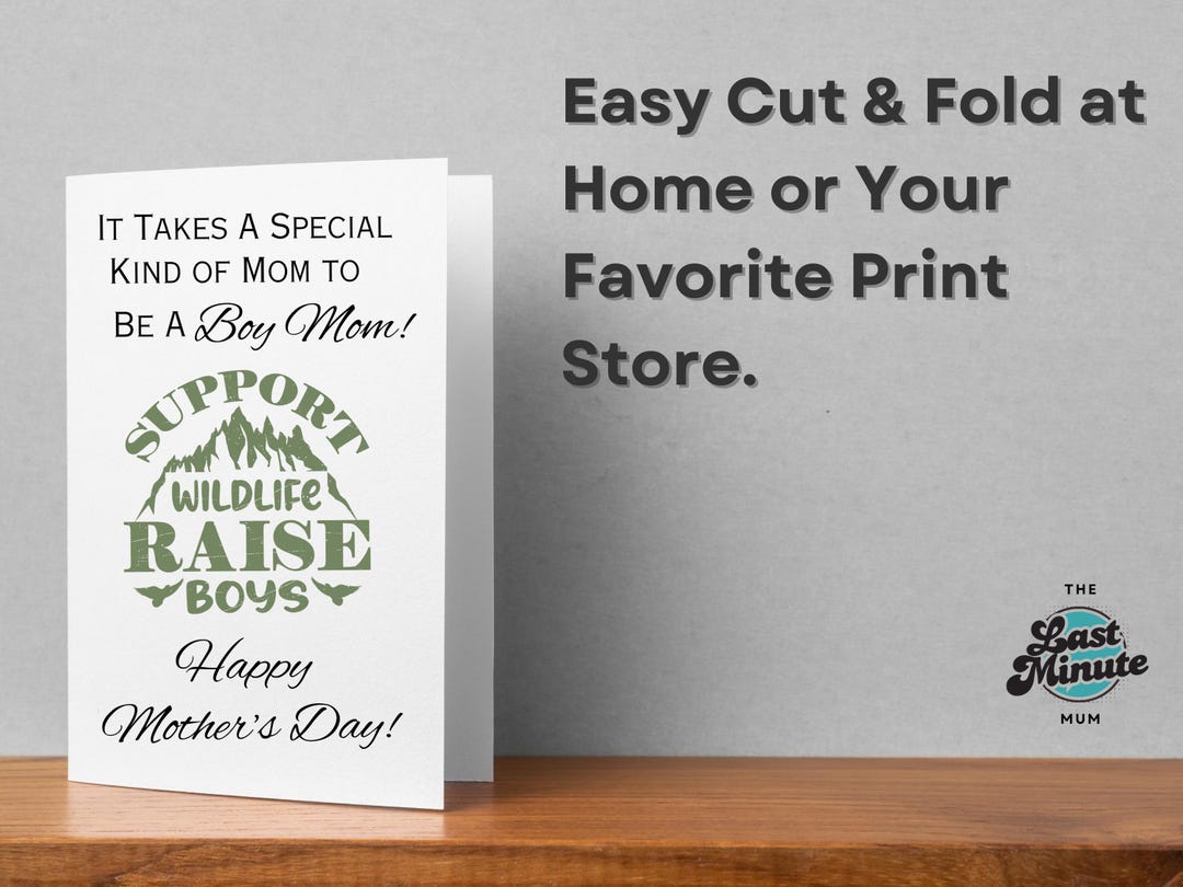 Boy Mama, Mother's Day Card, Mother's Day Card Digital, Mother's Day ...