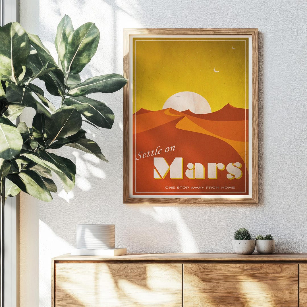Retro Space Travel Poster - Mars - Etsy