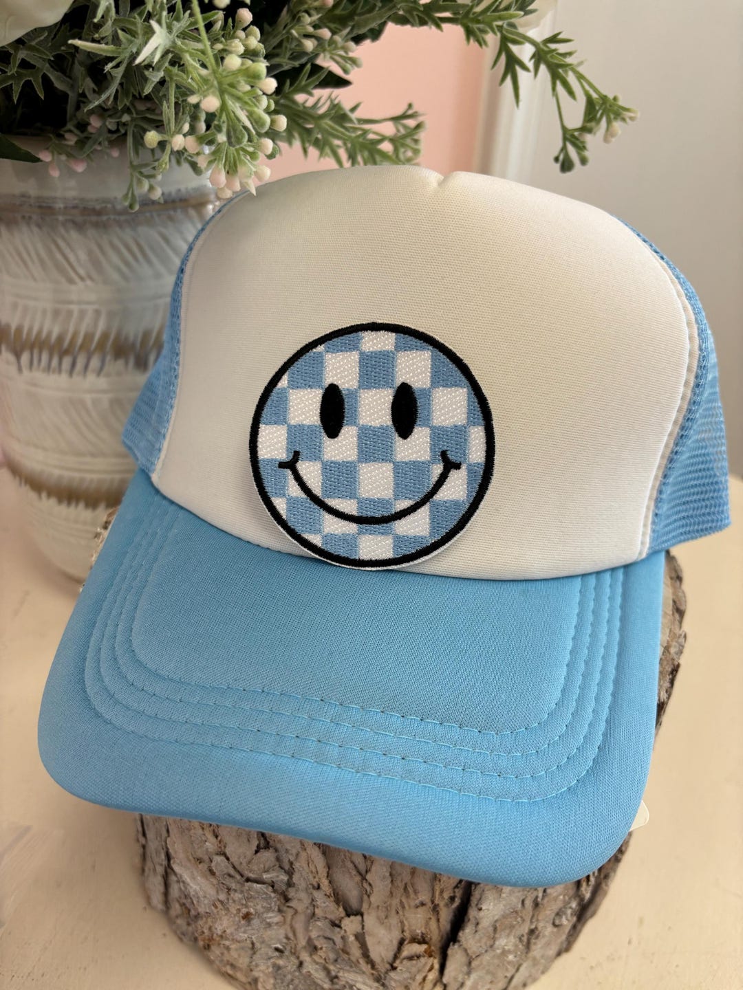 Checkerboard Smiley Face, Hat Patch, Iron On - Etsy