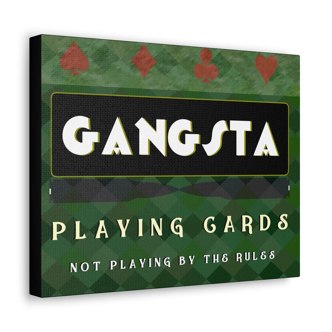 Gangsta Playing Cards Canvas Wall Art, Edgy Home Decor, Unique Gift for ...